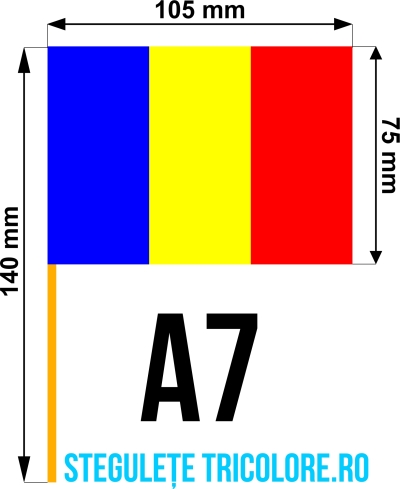 Stegulet tricolor A7 • Stegulete tricolore Romania